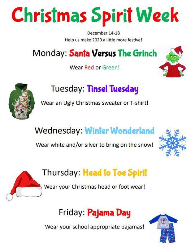 Elementary Christmas Spirit Week Barton School District
